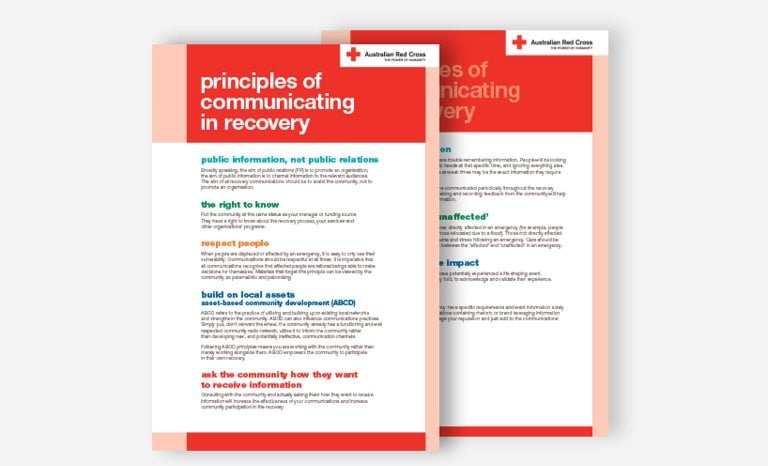 Principles for communicating in recovery | vic.gov.au