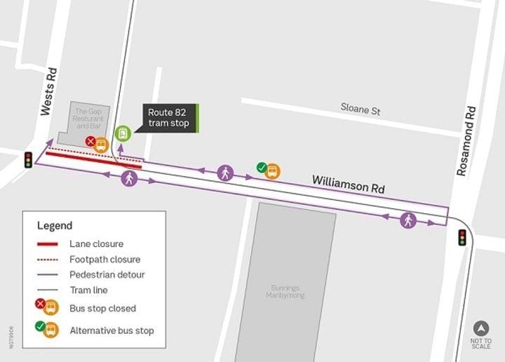 Williamson Road temporary lane closure | vic.gov.au