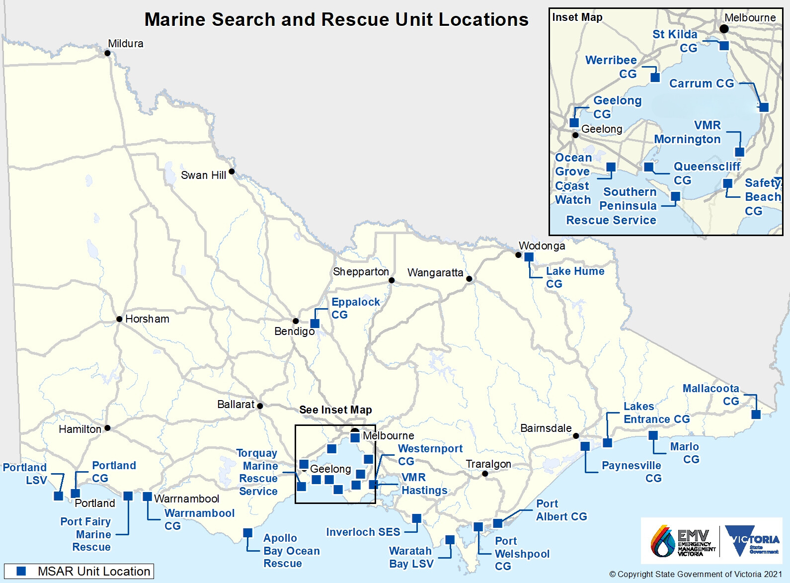 Marine Search and Rescue unit locations | vic.gov.au