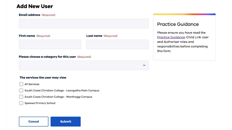 Section 4: How do I add Child Link Users? | vic.gov.au