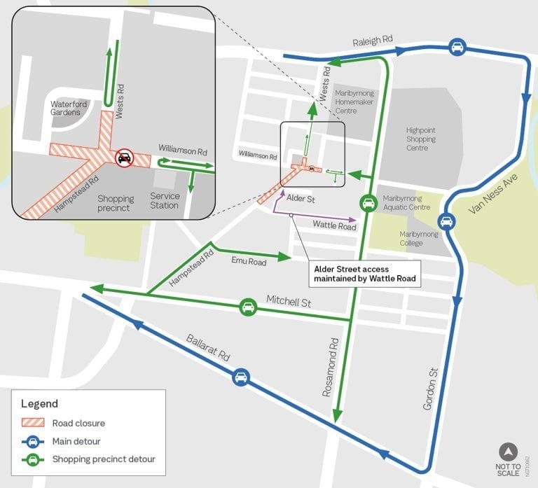 Nightly closure of the Williamson, Hampstead and Wests roads ...