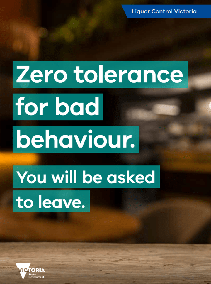 Signs to display where customers buy alcohol | vic.gov.au